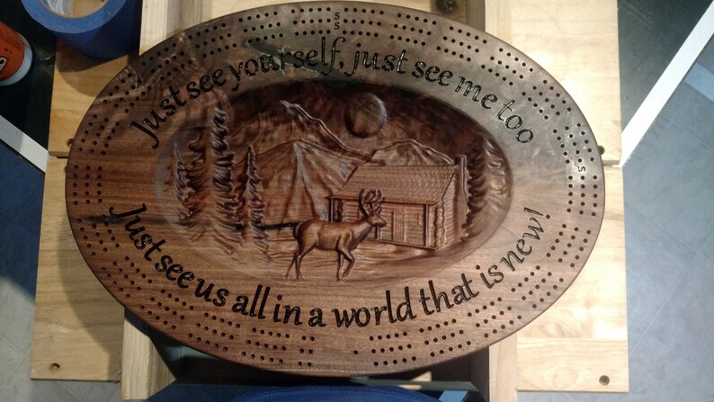 Digital File Cribbage Board Template, Large Oval 15.75" by 11", 3 ...