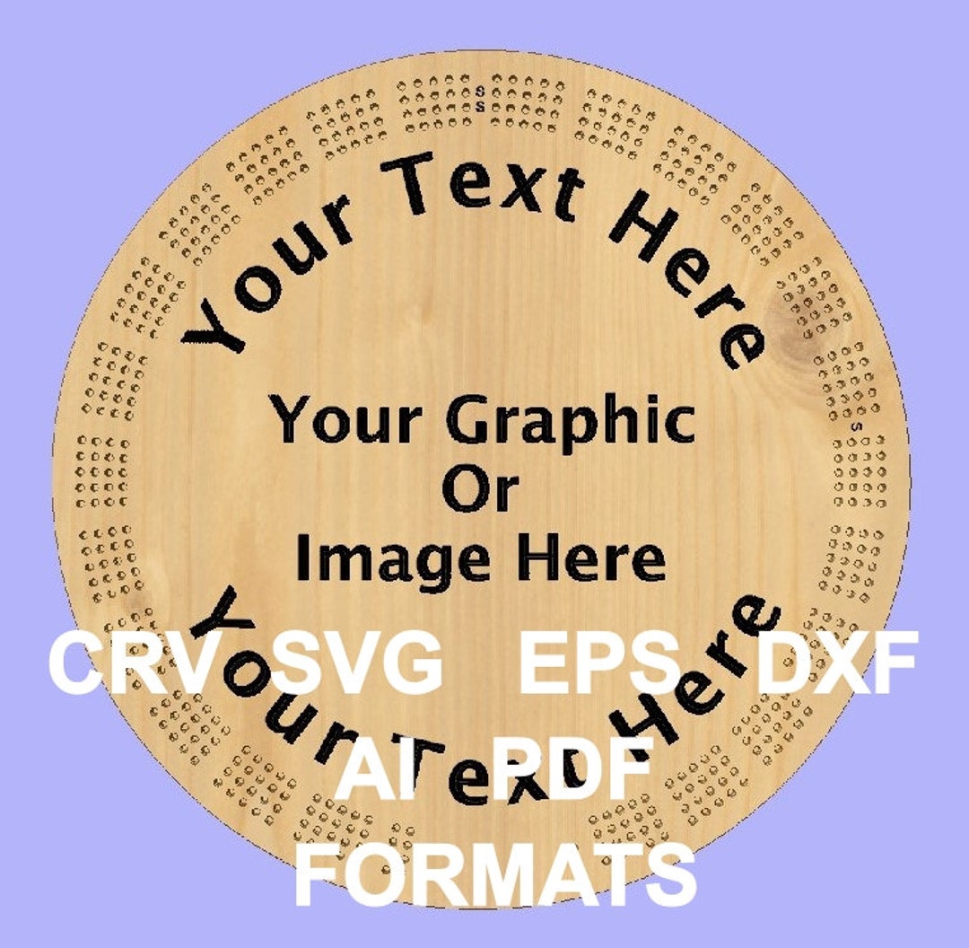 Digital File Cribbage Board Template , Round, Large 15 Diameter, 4 ...