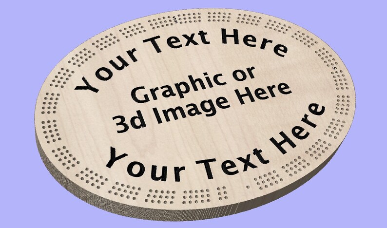 Digital File Cribbage Board Template, Large Oval 15.75" by 11", 3 ...
