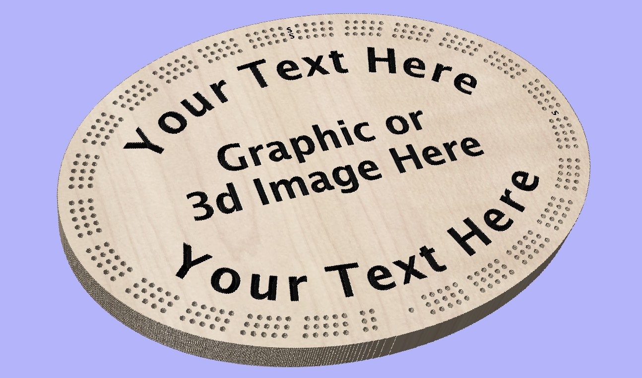 Digital File Cribbage Board Template, Large Oval 15.75" by 11", 3 ...