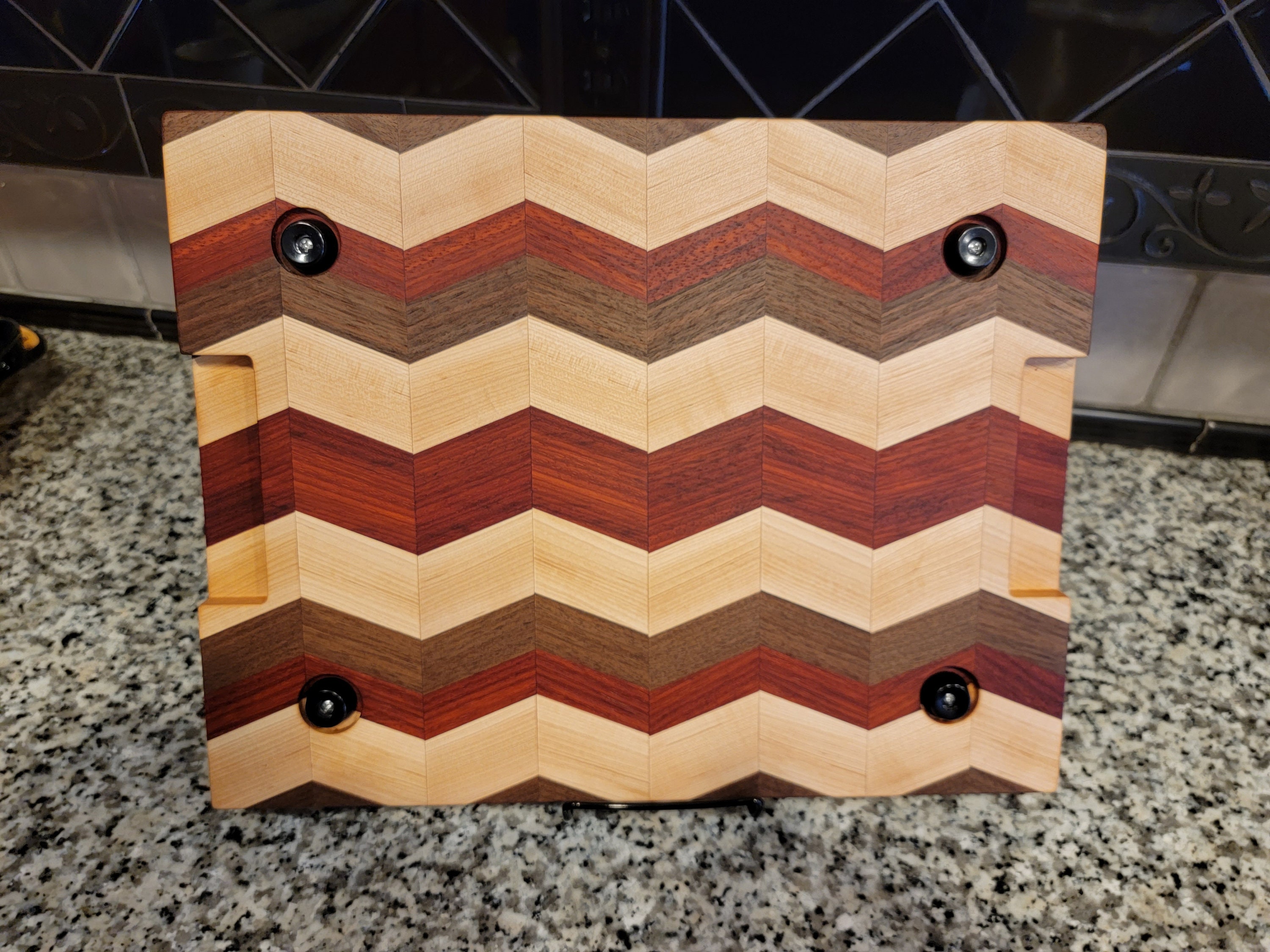 Chevron Edge Grain Cutting Board Walnut Padauk and Maple - Etsy