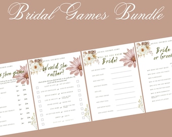10 Printable Bridal Shower Games Bundle Elegant Gold Fun & Interactive ...