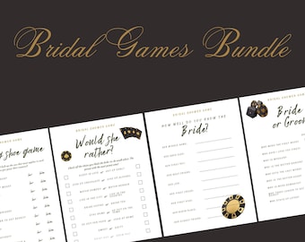 10 Printable Bridal Shower Games Bundle Elegant Gold Fun & Interactive ...
