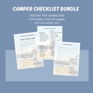 Camper Checklist Printable Bundle - Etsy