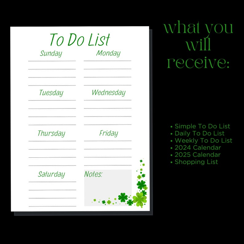 Sleek Minimalist Weekly & Daily Checklist - Printable PDF Lists ...