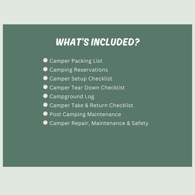 Camper Checklist Printable Bundle Botanical - Etsy