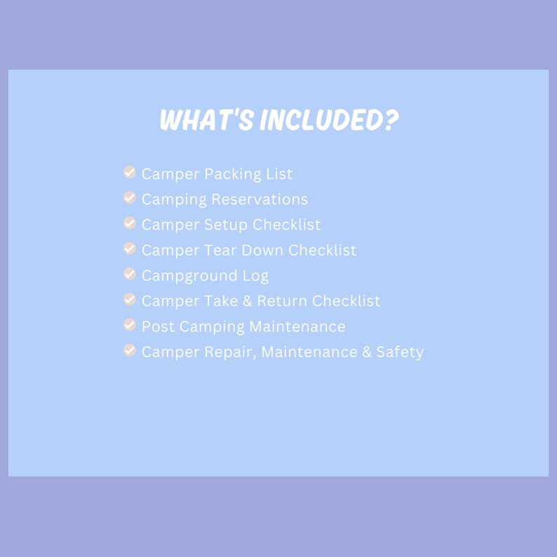 Camper Checklist Printable Bundle Geometric Lilac - Etsy