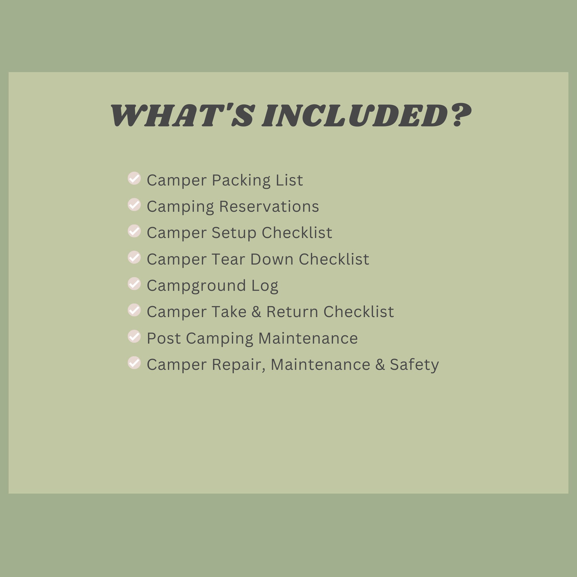 Camper Checklist Printable Bundle Lantern - Etsy