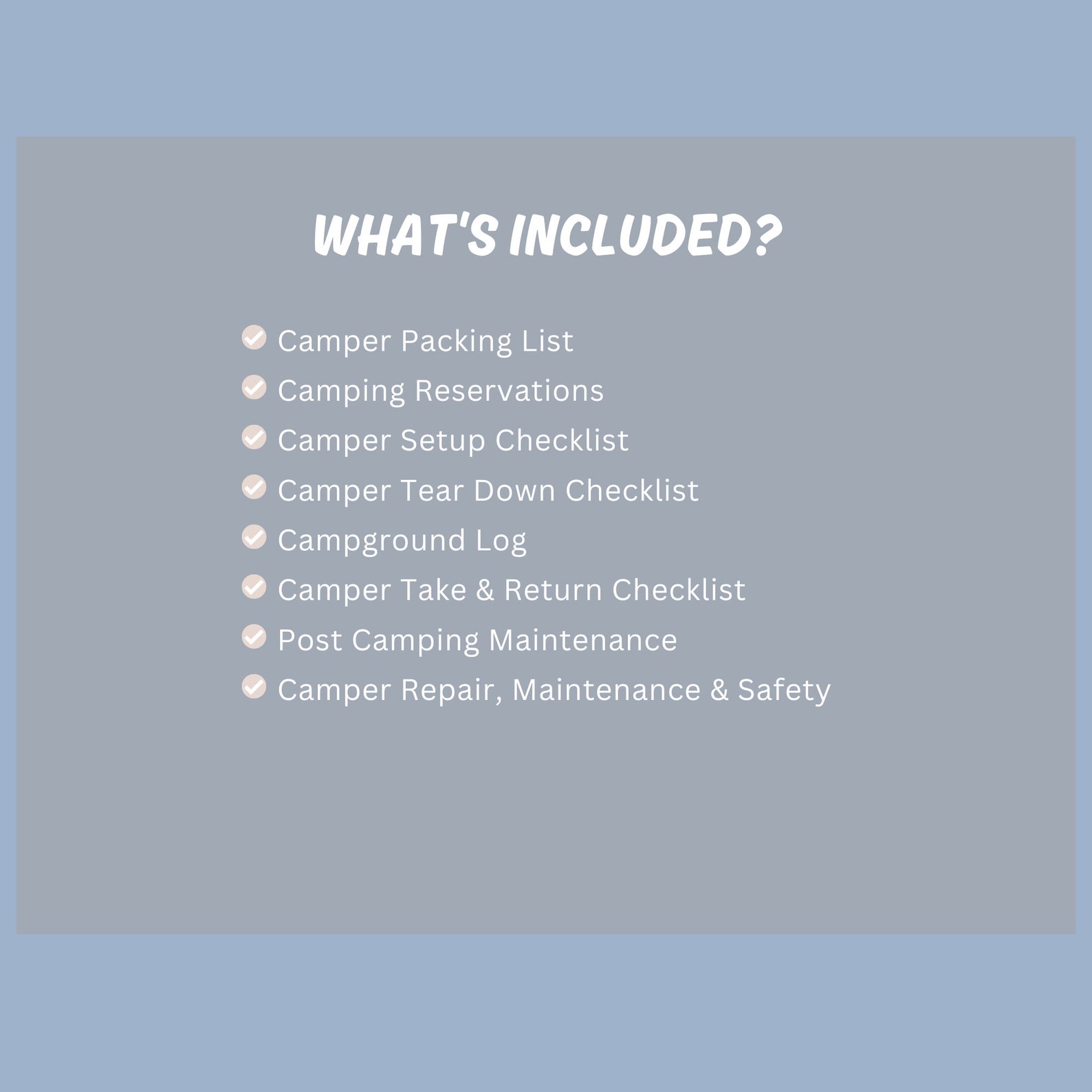 Camper Checklist Printable Bundle Mountains - Etsy