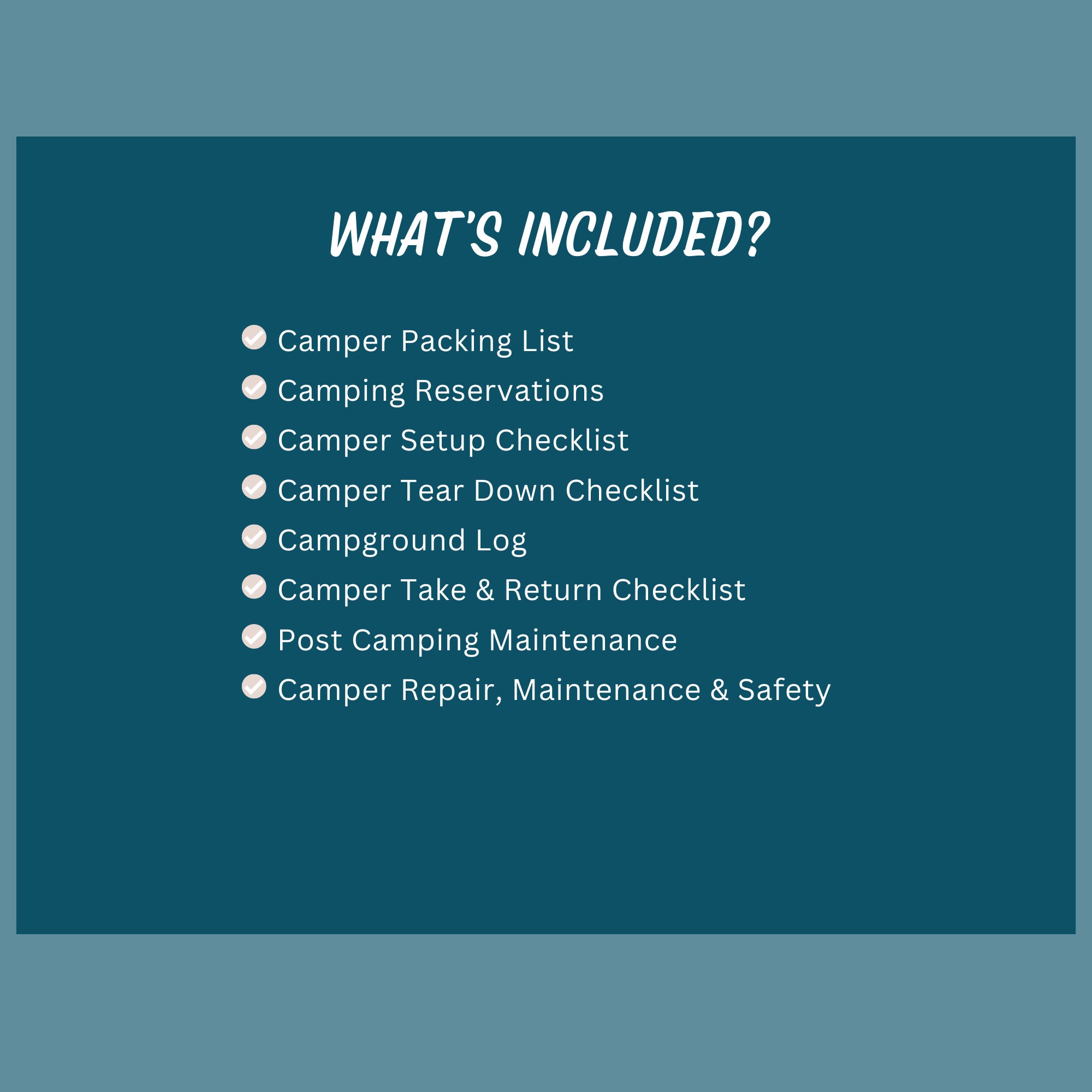 Camper Checklist Printable Bundle Mountain Nature - Etsy