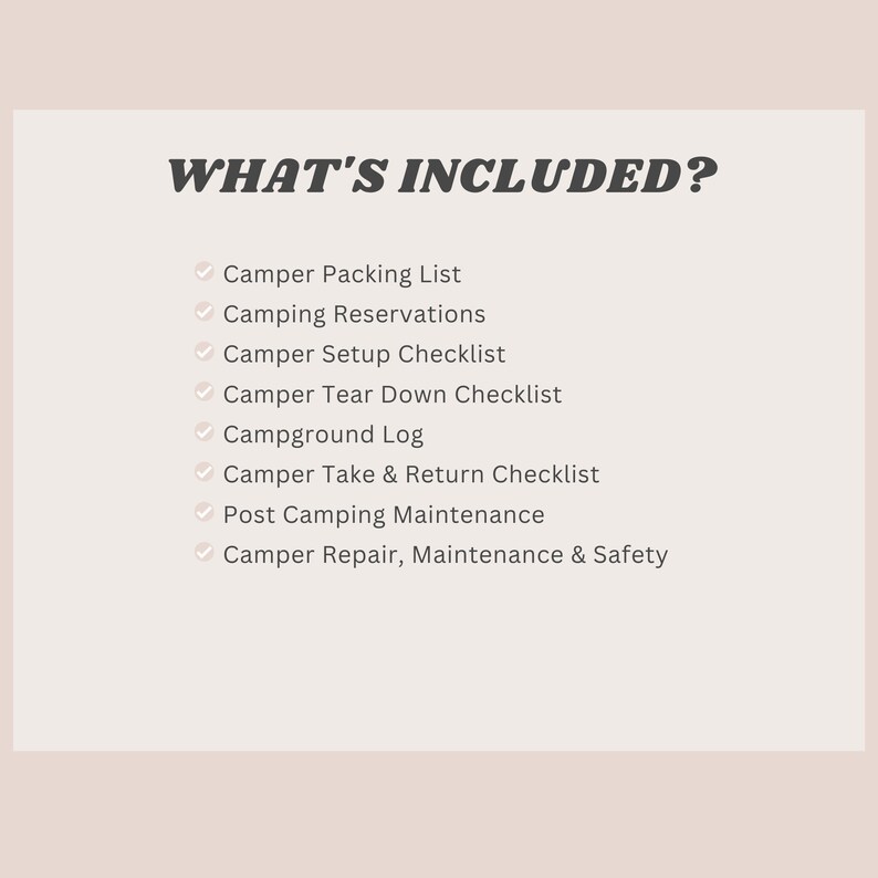 Camper Checklist Printable Bundle Teardrop - Etsy