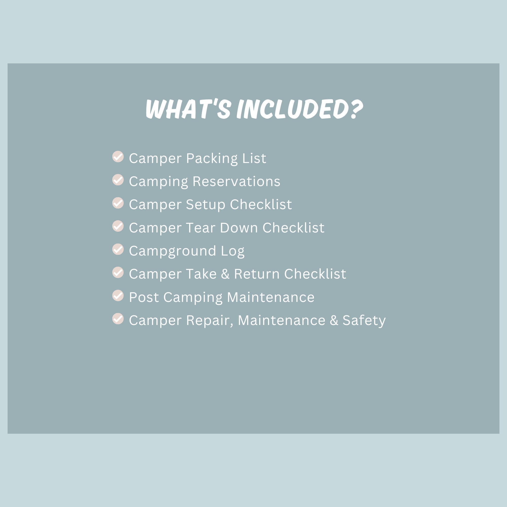 Camper Checklist Printable Bundle Blue - Etsy