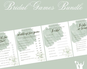 10 Printable Bridal Shower Games Bundle Elegant Gold Fun & Interactive ...