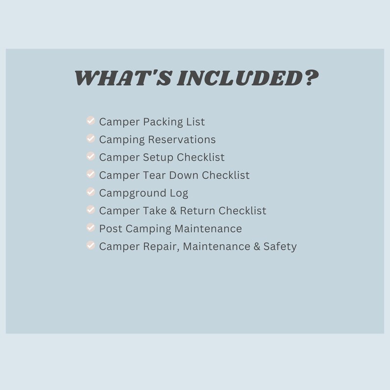Camper Checklist Printable Bundle Trees - Etsy