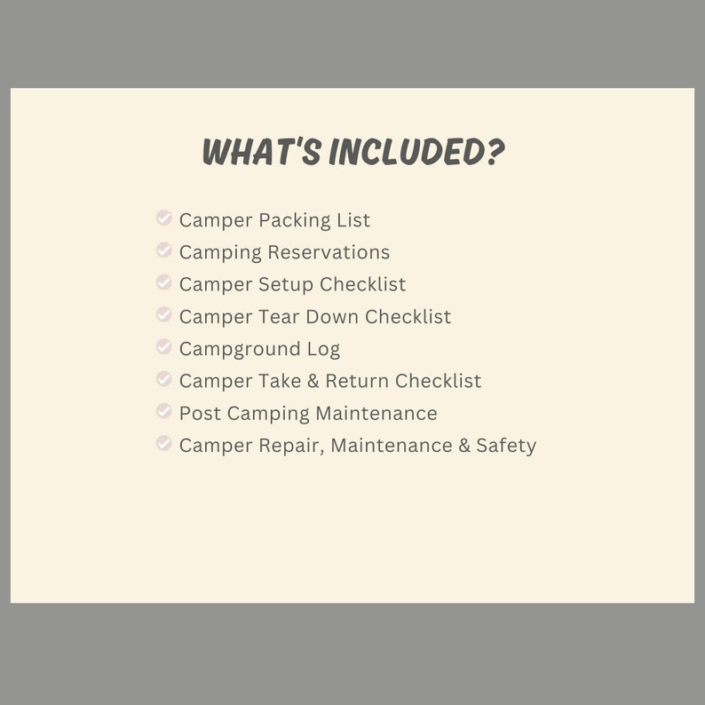 Camper Checklist Printable Bundle River - Etsy