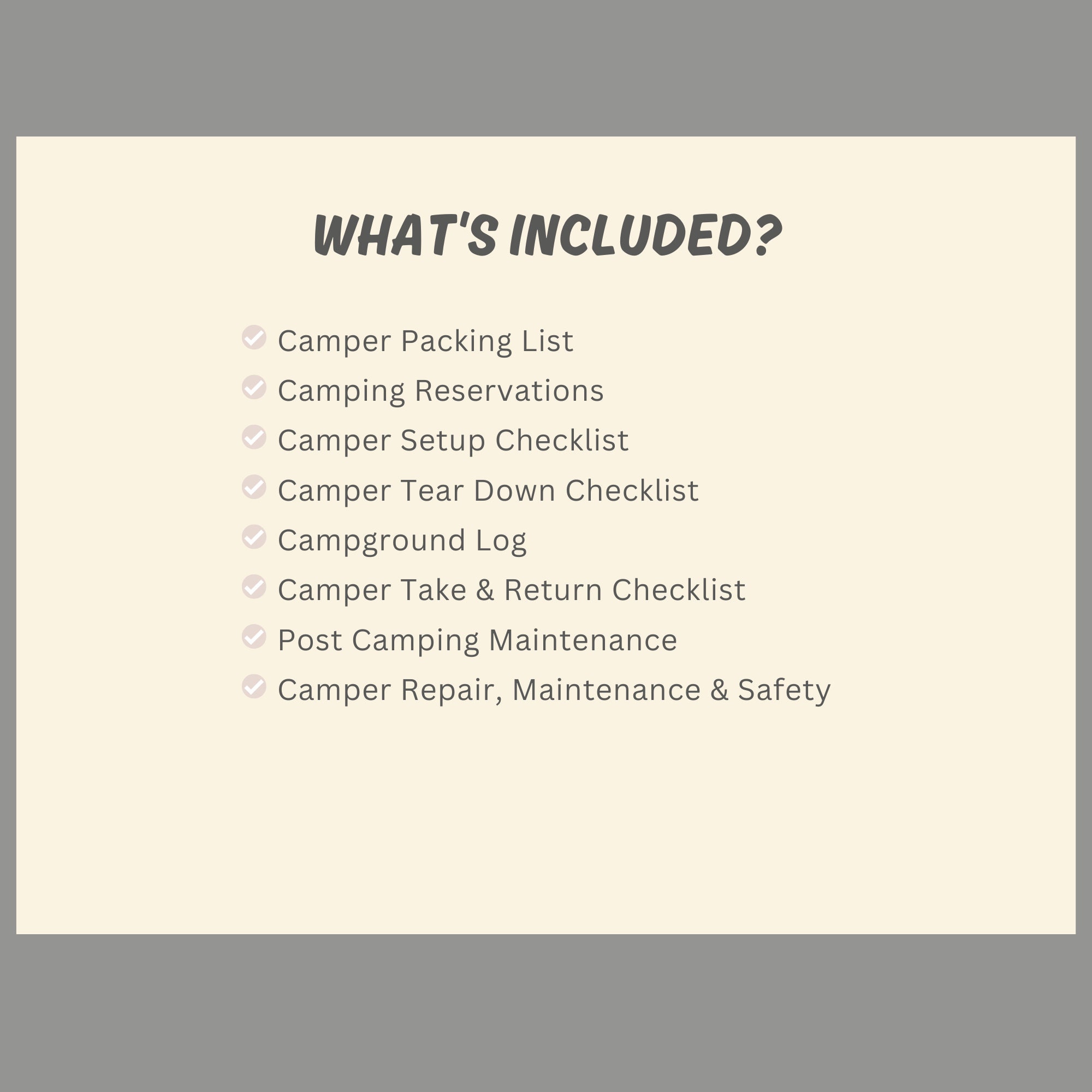 Camper Checklist Printable Bundle River - Etsy