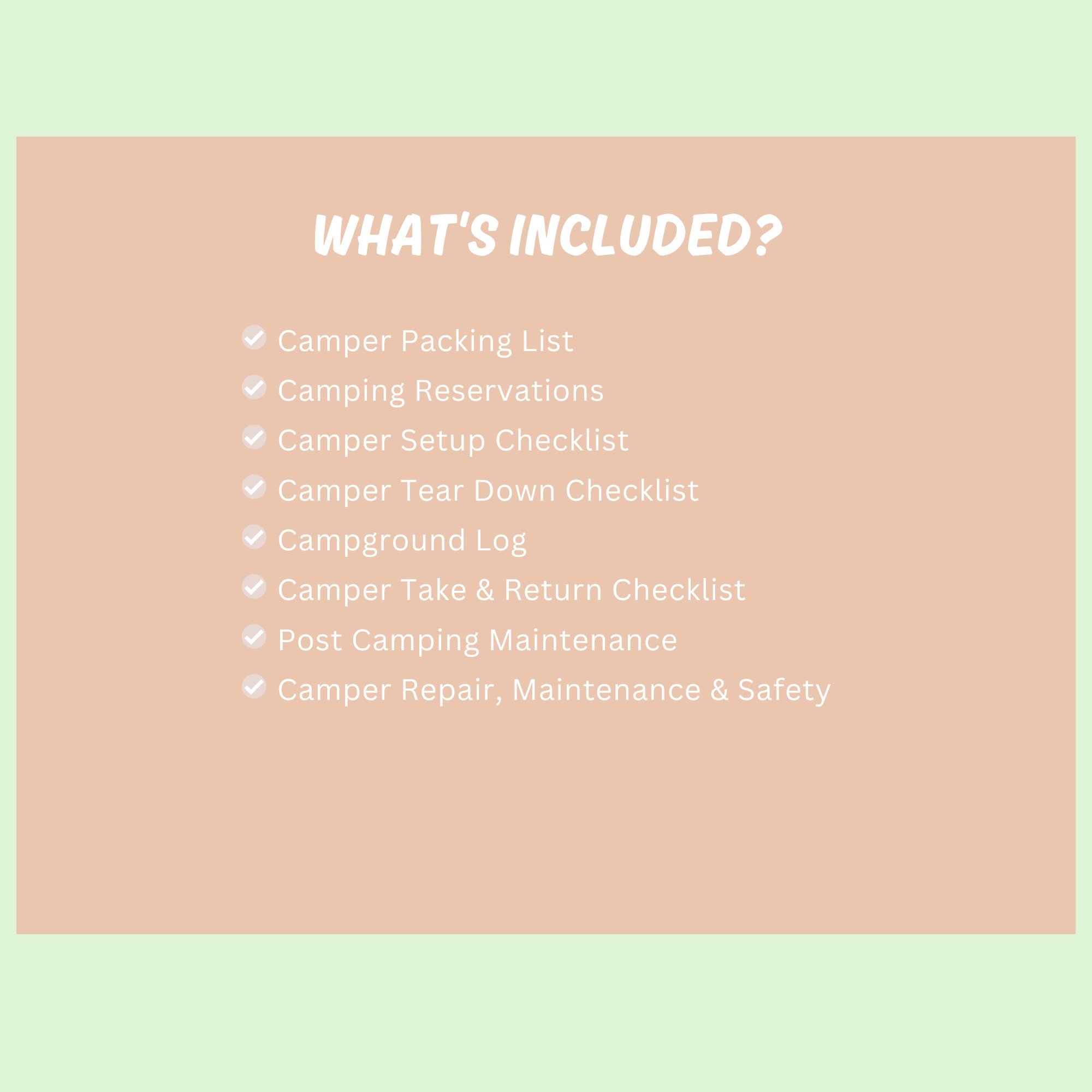 Camper Checklist Printable Bundle Green Stars - Etsy