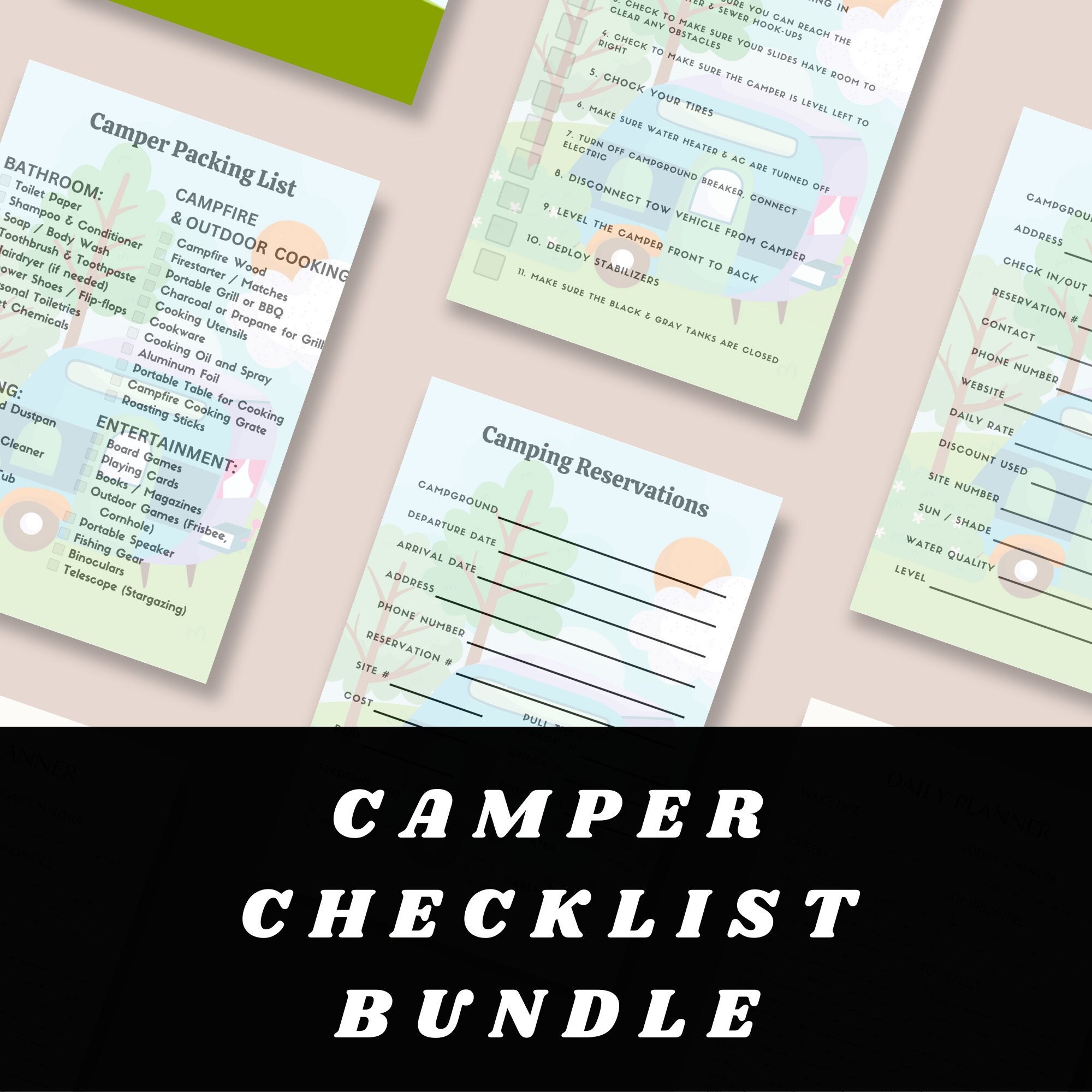 Camper Checklist Printable Bundle Teardrop - Etsy