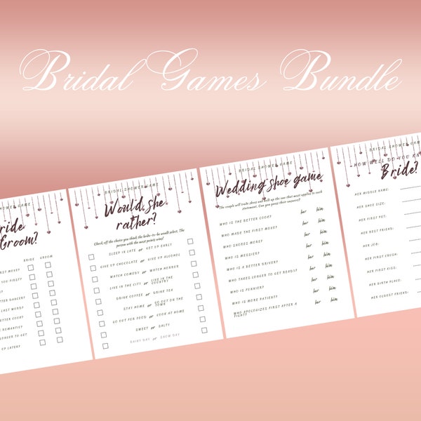 10 Printable Bridal Shower Games Bundle Butterflies Fun & Interactive ...