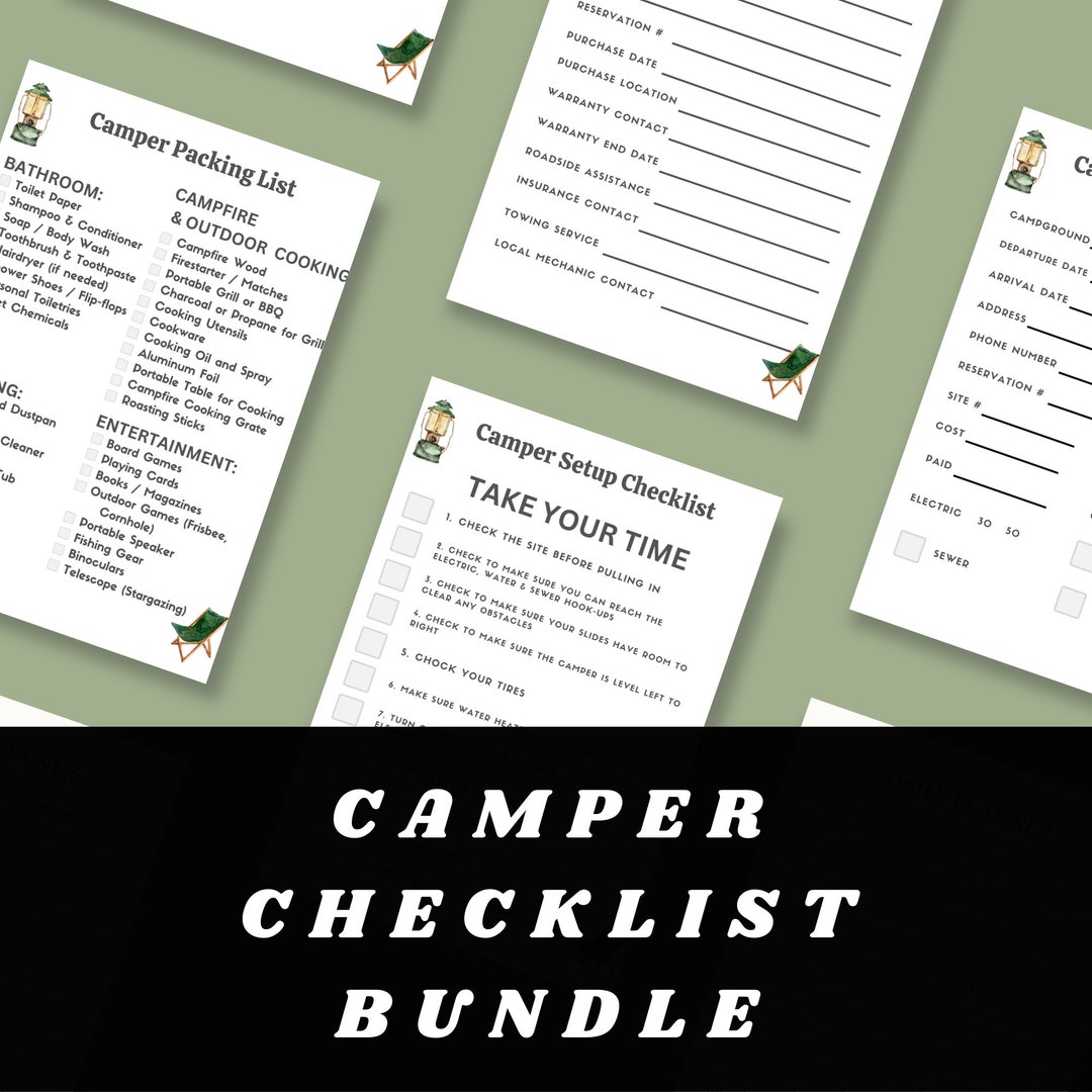 Camper Checklist Printable Bundle Lantern - Etsy