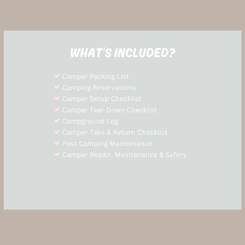 Camper Checklist Printable Bundle Sunrise - Etsy