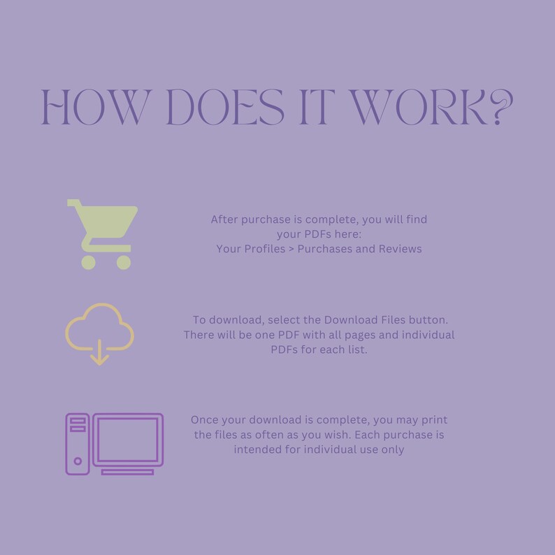 Sleek Minimalist Weekly & Daily Checklist Printable PDF Lists Lilac - Etsy