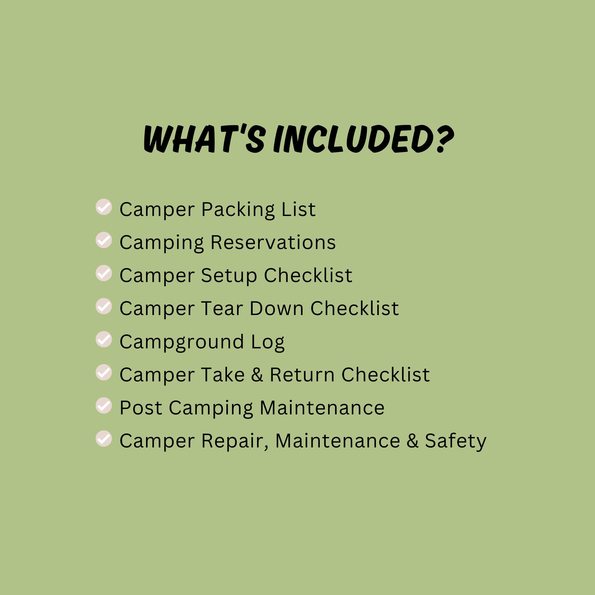 Camper Checklist Printable Bundle Minimal - Perfect for Your Needs - Etsy