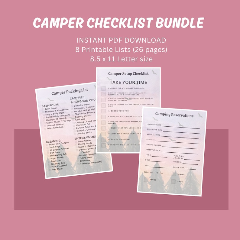 Camper Checklist Printable Bundle Birds - Etsy