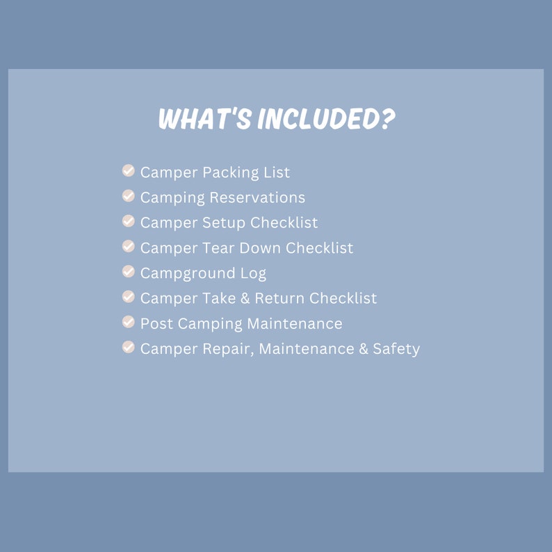 Camper Checklist Printable Bundle - Etsy