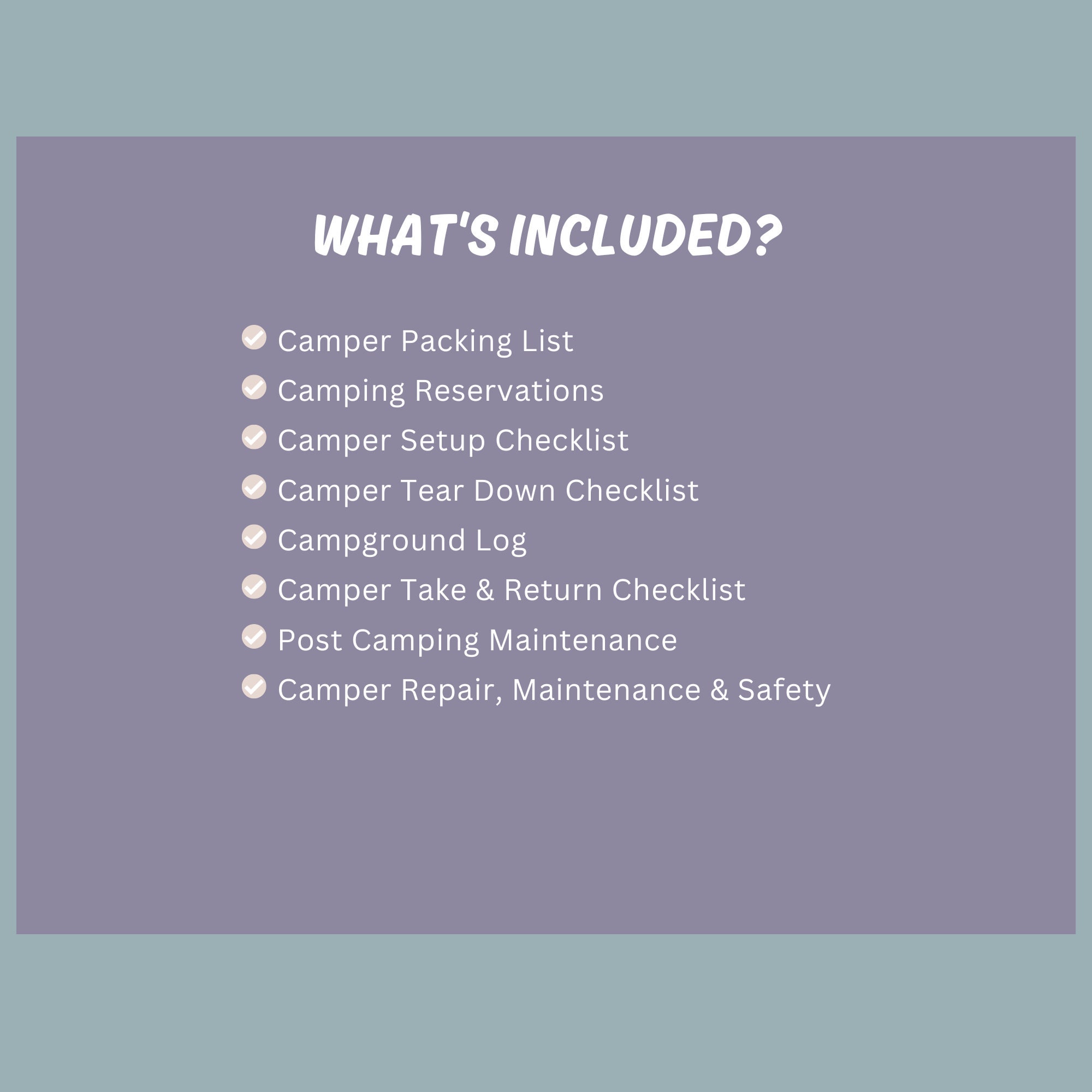 Camper Checklist Printable Bundle Clean & Minimal - Etsy