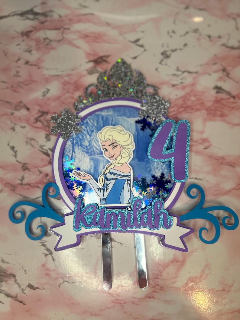 Elsa 3d Shaker Cake Topper Inspired by Frozen - Etsy