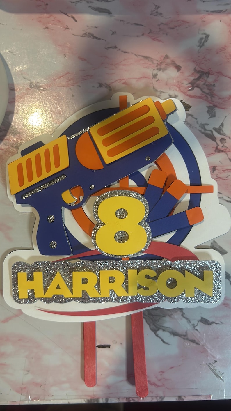 Nerf - Dart Party Birthday Cake Topper - Etsy