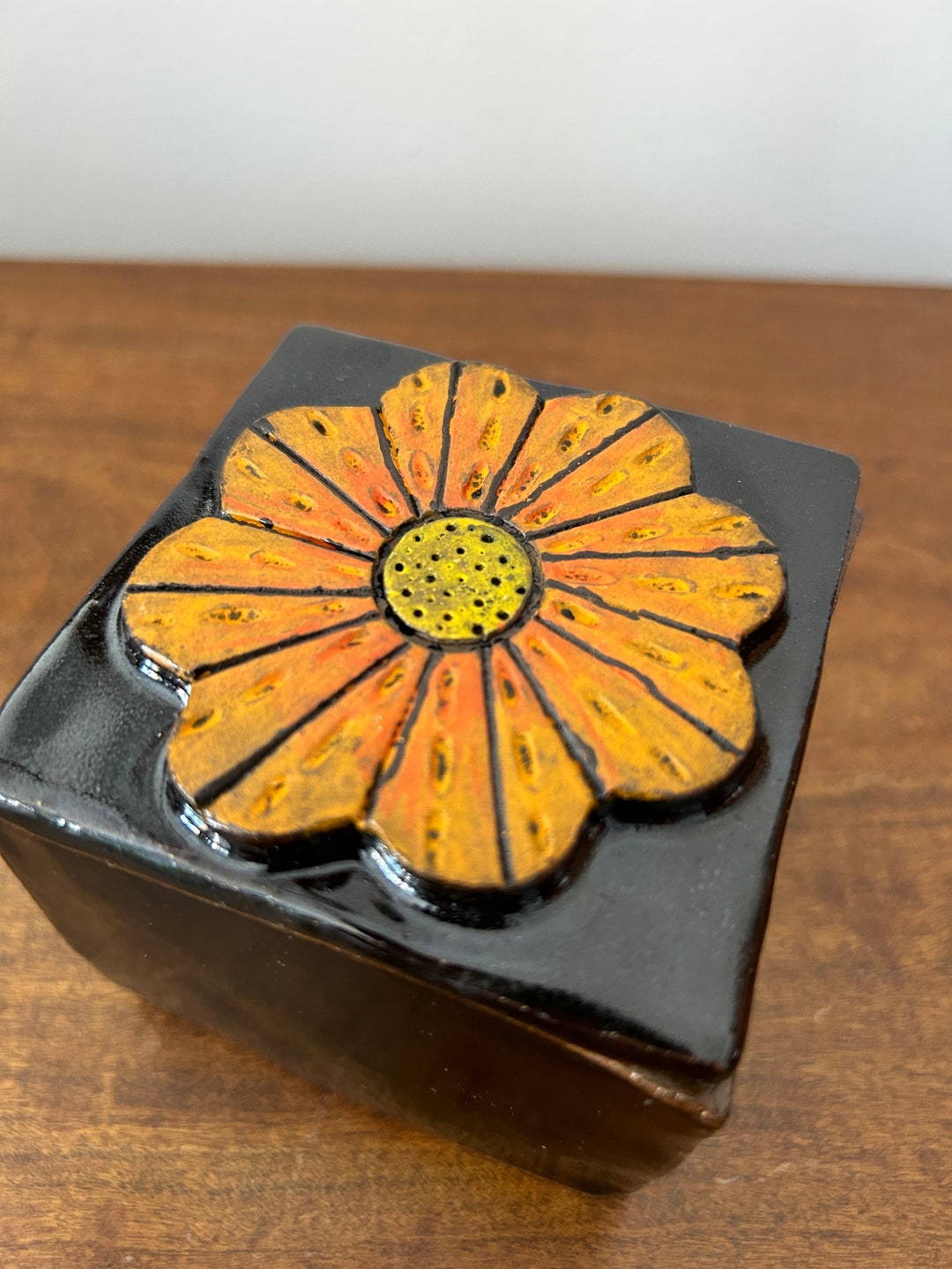 Small Handmade Ceramic Box With Flower Lid - Etsy
