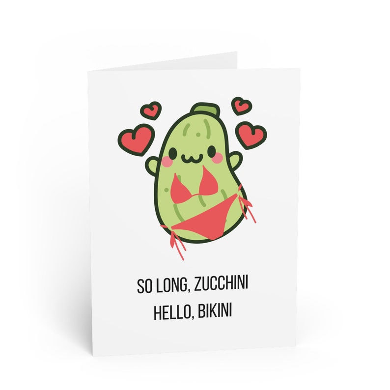 Greeting Card so Long Zucchini. Hello Bikini - Etsy