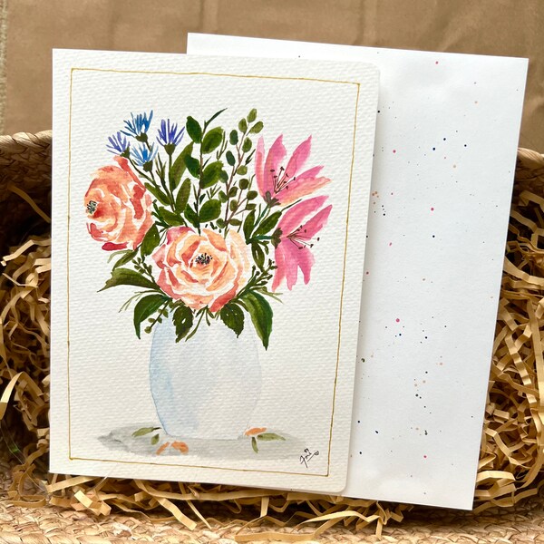 Watercolor Cards Hand Painted - Etsy