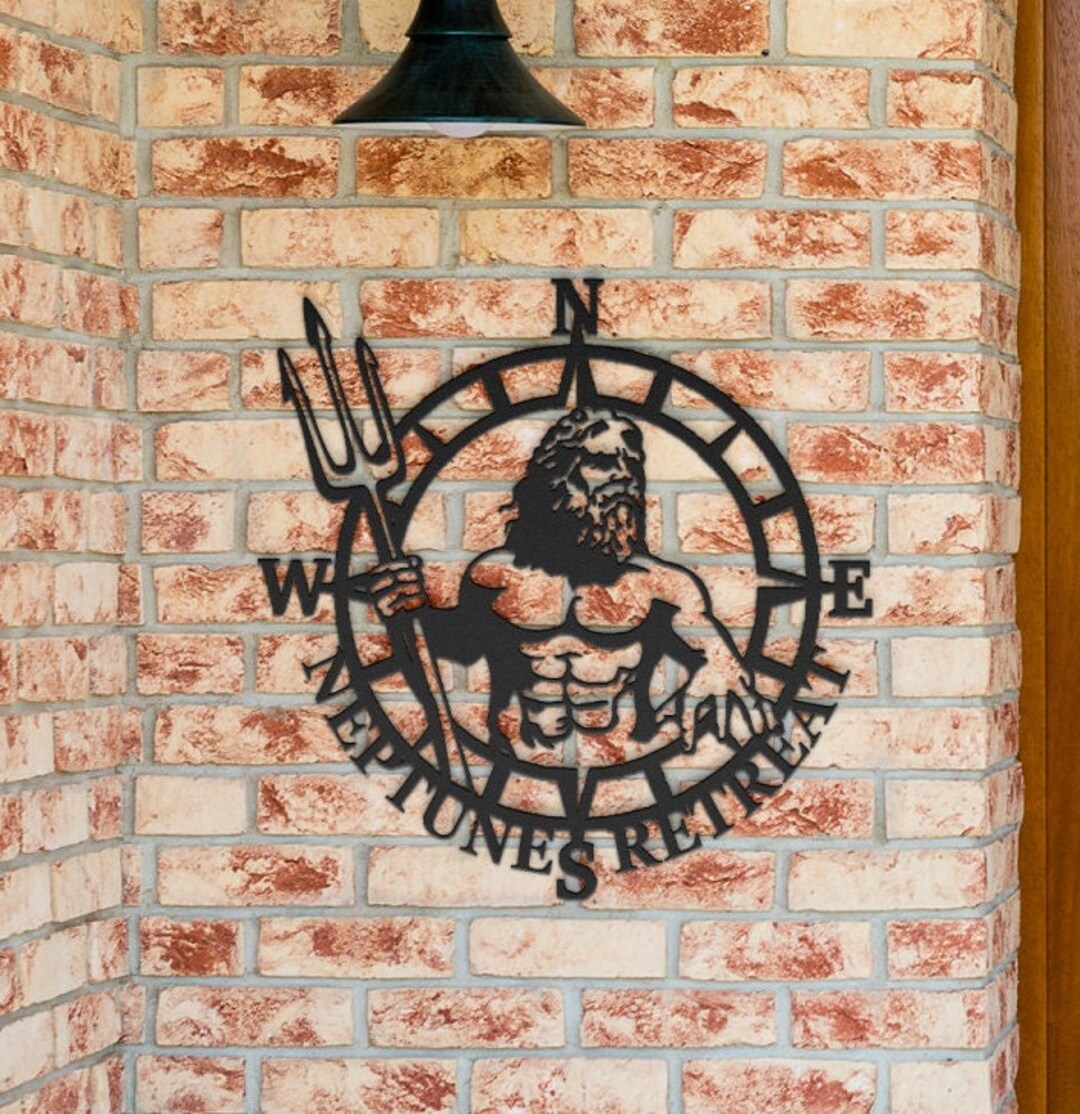 Neptune Metal Wall Art, Nautical Beach House Decor - Etsy