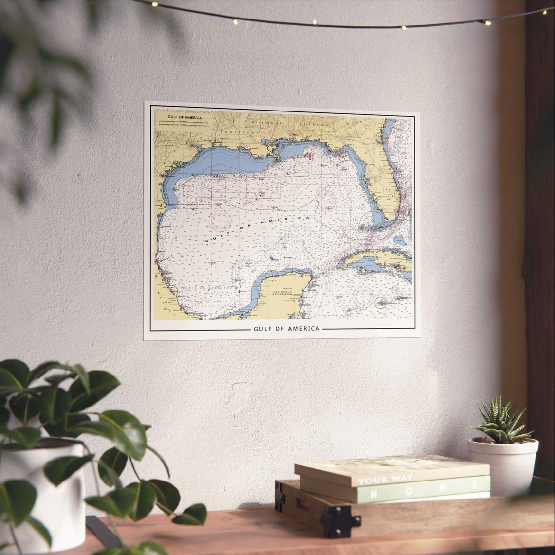 Gulf of America Nautical Chart Poster – Vintage Style Maritime Art - Etsy