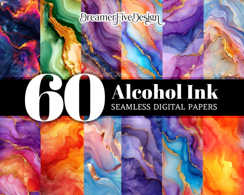 Alcohol Inks Digital Paper 300 Dpi, Seamless Patterns, Abstract ...
