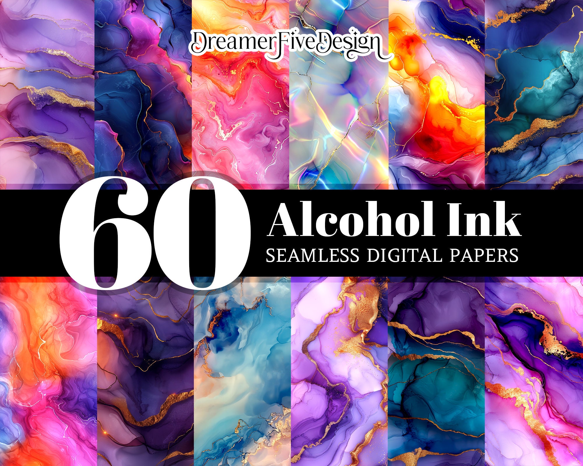 Alcohol Inks Digital Paper 300 Dpi, Seamless Patterns, Abstract ...
