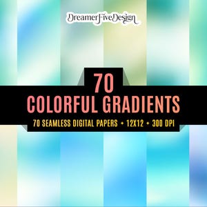 Colorful Gradients Digital Paper Bundle, Seamless Patterns, Background ...