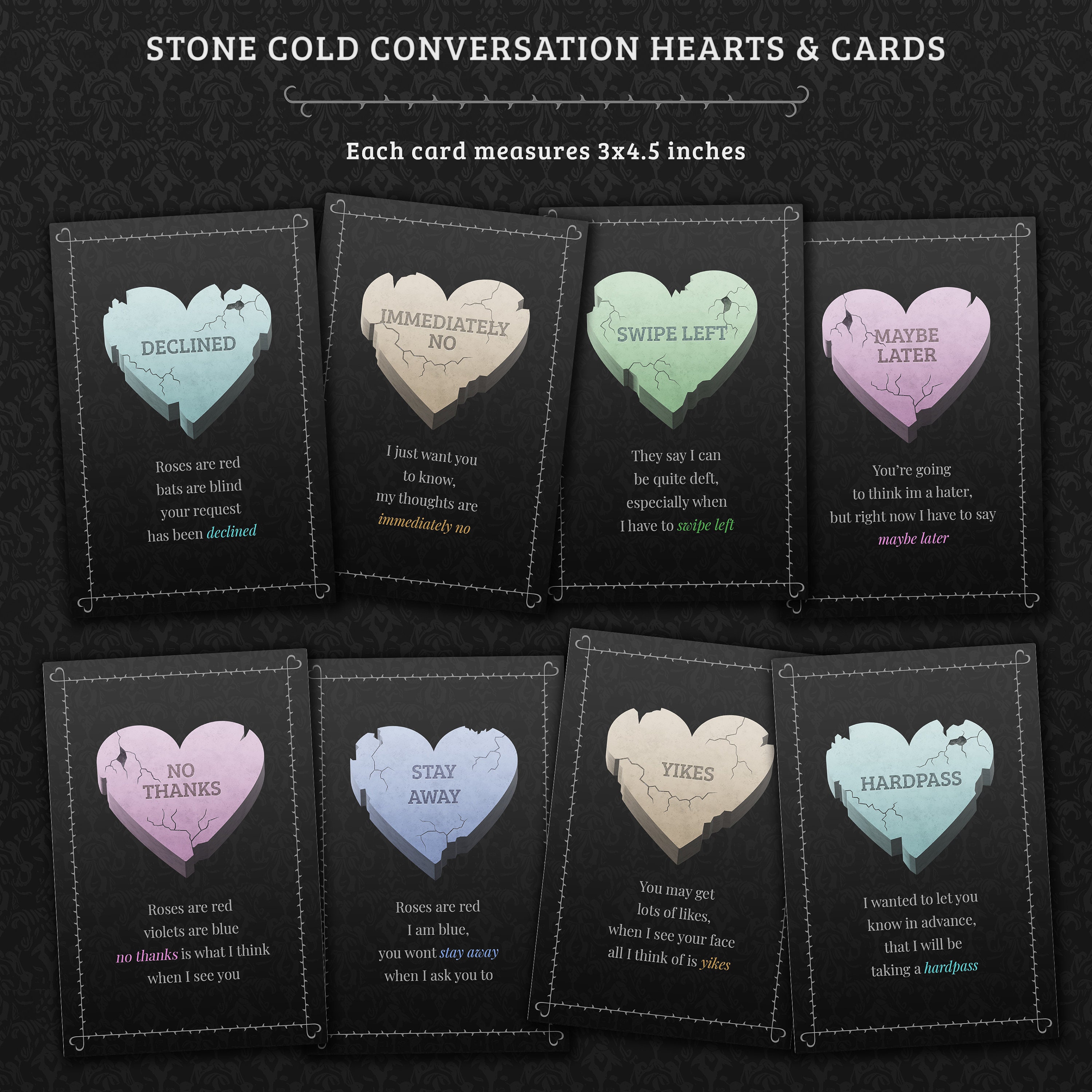 Cozy Eternal Love Letters, Printable Sarcastic Stone Cold Conversation ...