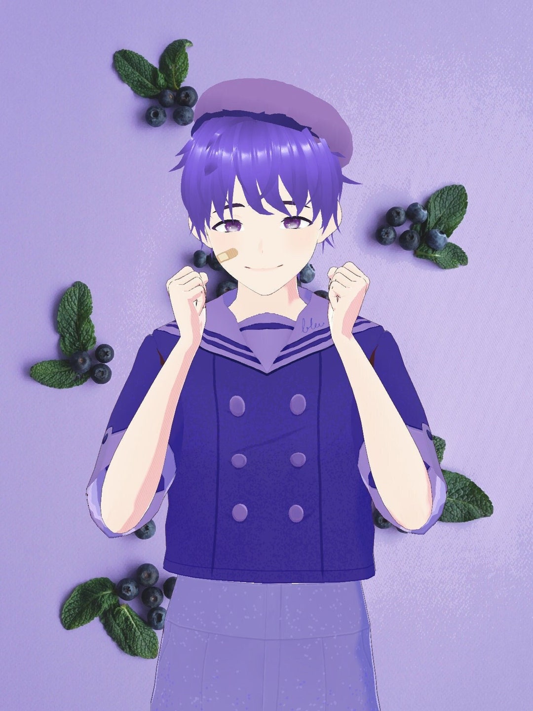 Brewing Life Blueberry Smoothie Boy Vtuber - Etsy