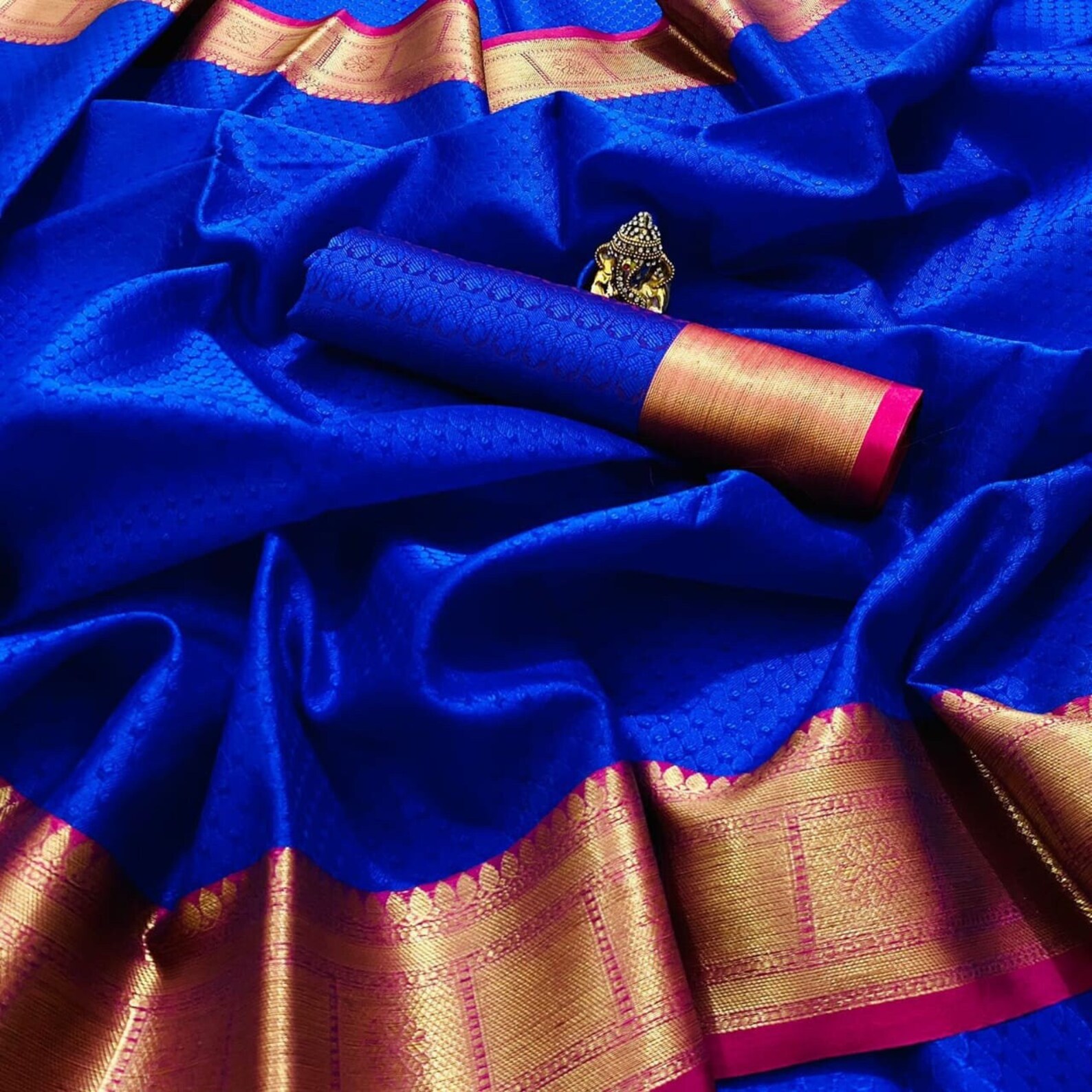 Banarasi Tanchui Saree in Royal Blue Colour - Etsy