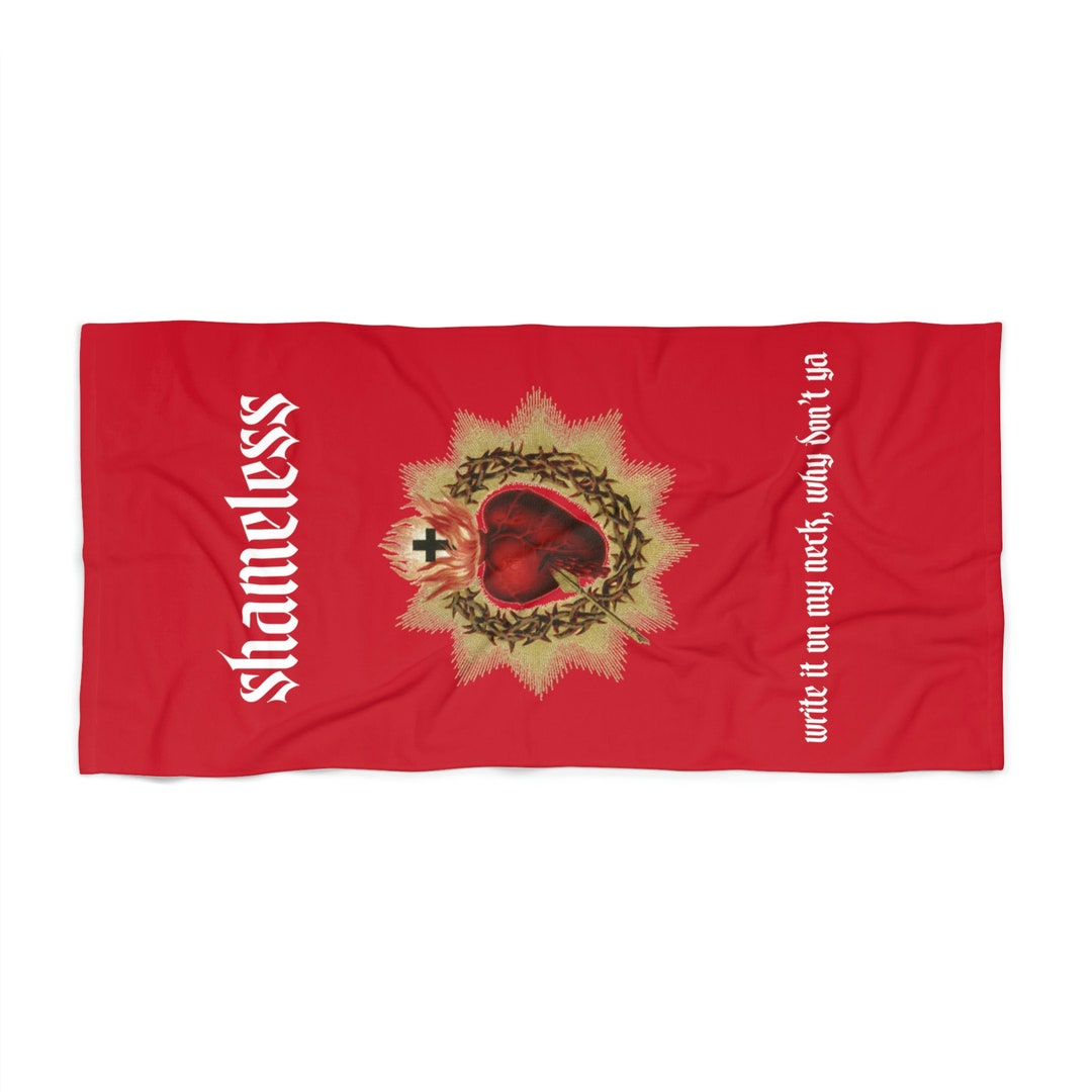 Shameless Red/white Beach Towel - Etsy