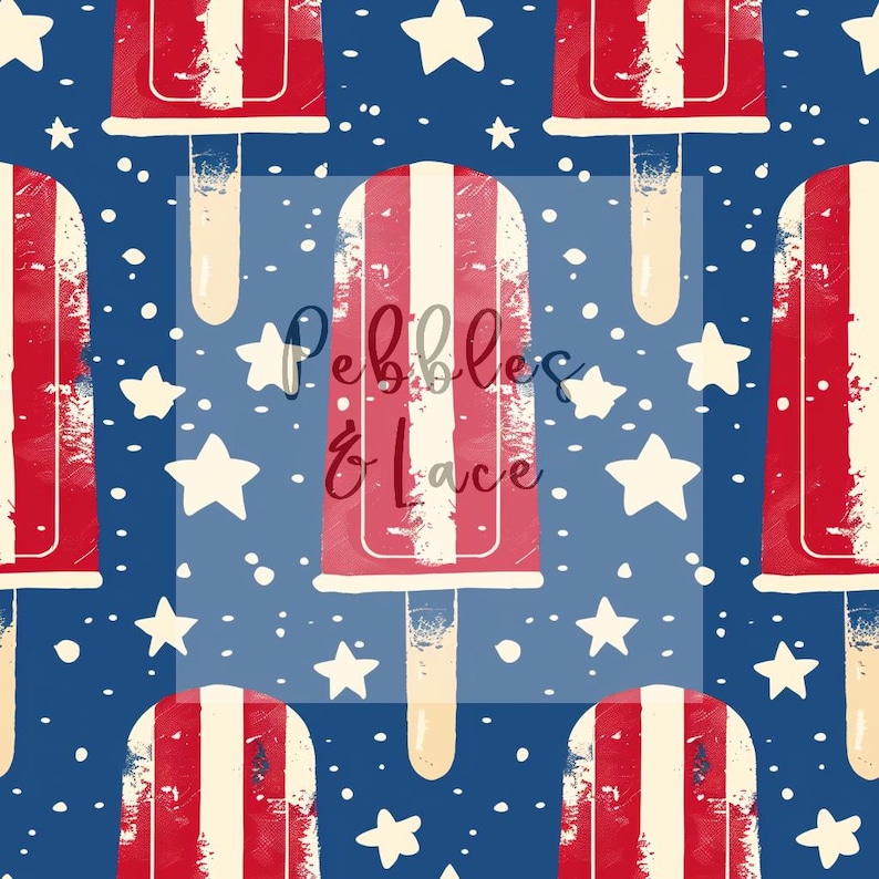 4th of July Popsicles Crochet Squares Seamless File, Repeating Seamless ...