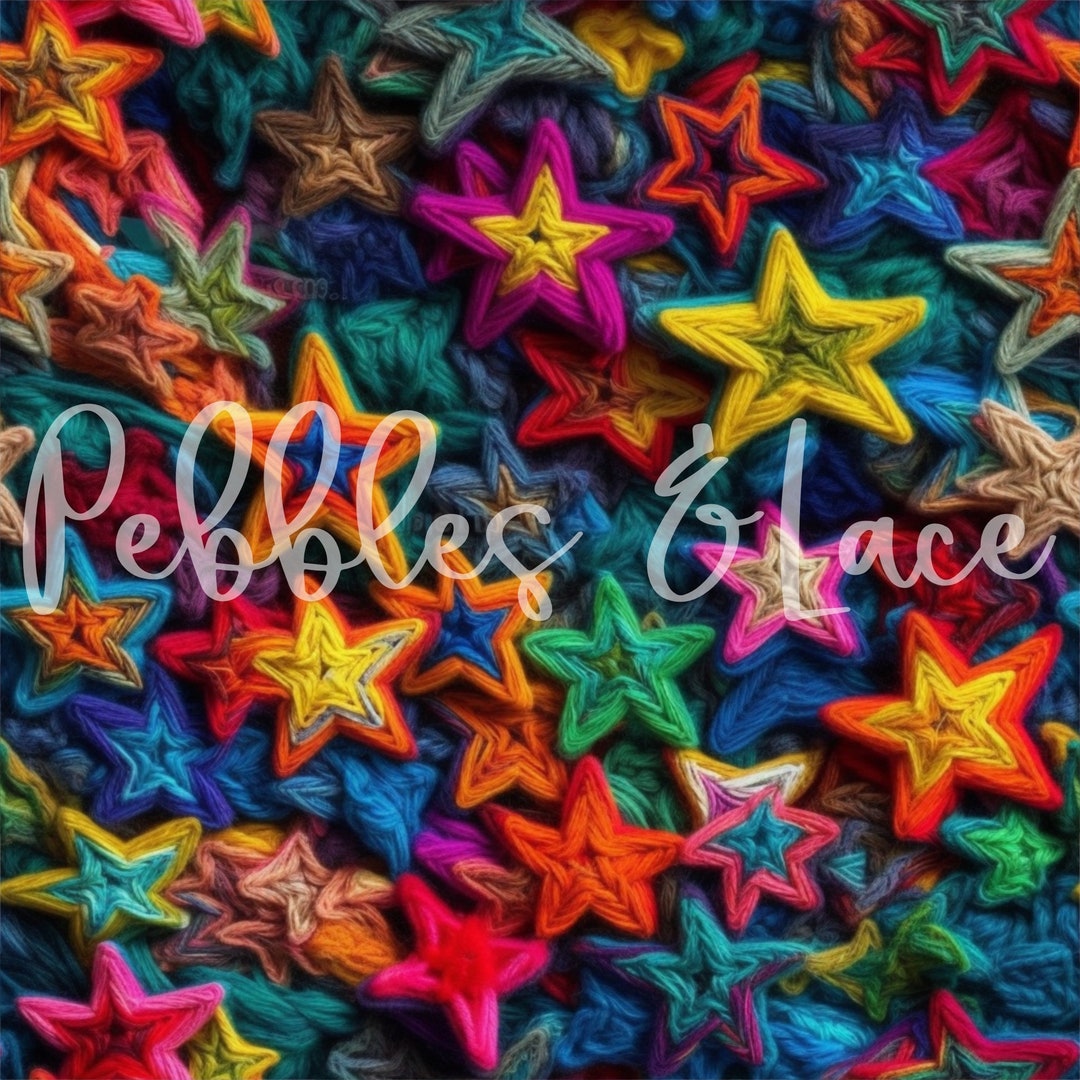 Textured Yarn Stars 3D Embroidery Seamless File, Repeating Seamless ...