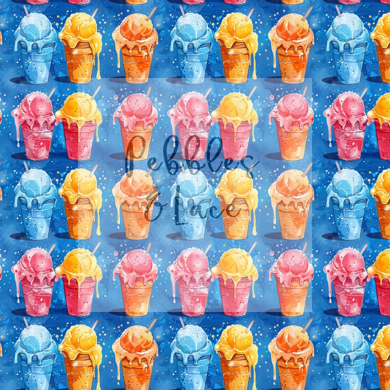 Summer Snow Cones Seamless File, Repeating Seamless Pattern Design ...
