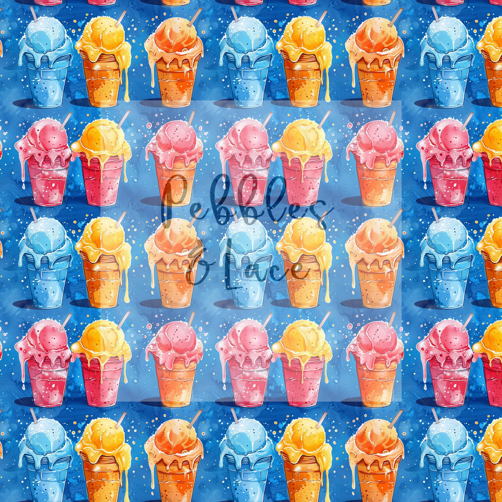 Summer Snow Cones Seamless File, Repeating Seamless Pattern Design ...