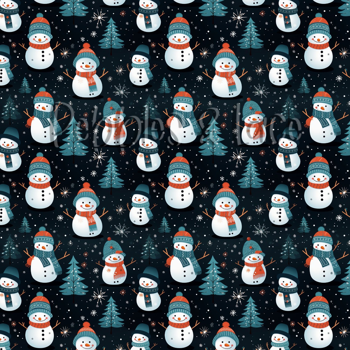 Christmas Snowmen Seamless File, Repeating Seamless Pattern Design ...
