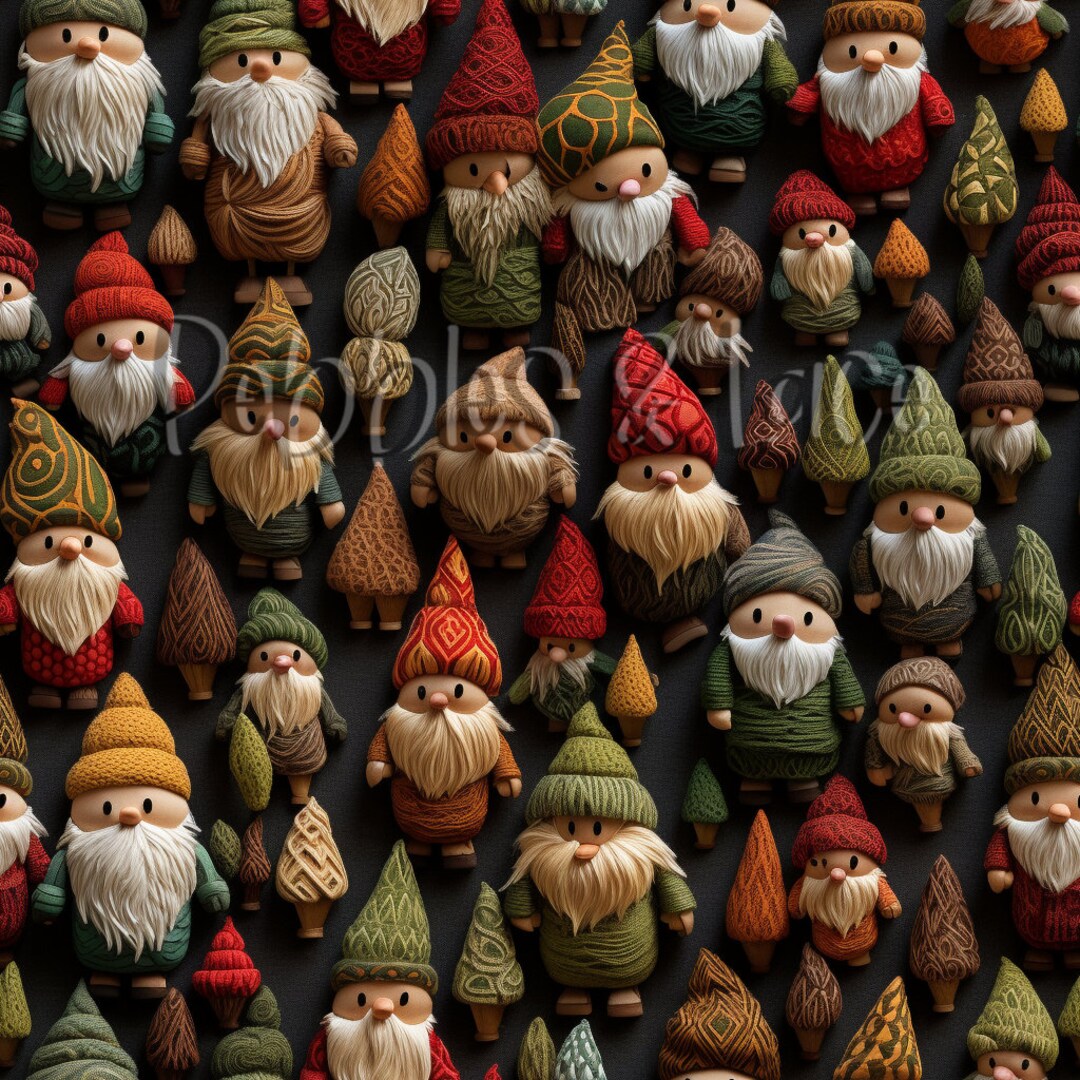 3D Christmas Gnomes Seamless File, Repeating Seamless Pattern Design ...